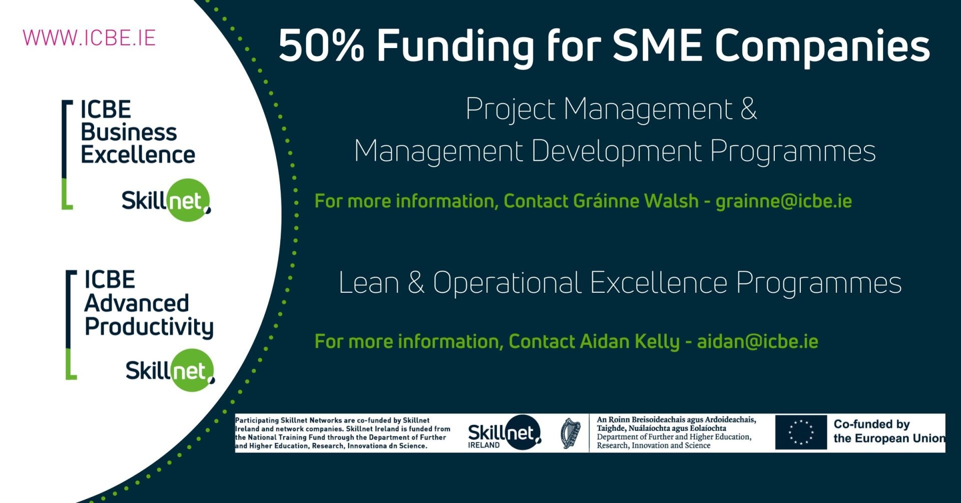 50% Funding available for SME companies - Contact us for more details | ICBE | Irish Centre for ...